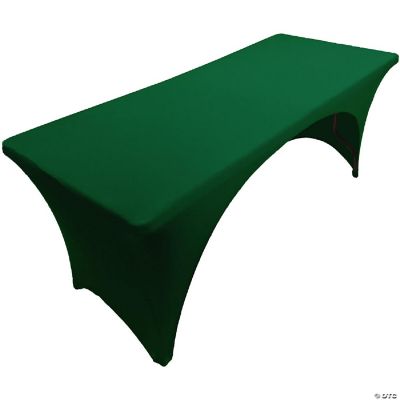 GW Linens Hunter Green 8' ft. Open Back Spandex Fitted Stretch ...