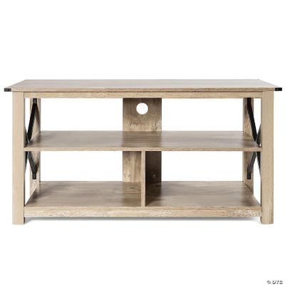 Costway Modern TV Stand for TV's up to 55" w/ 3-Tier Open Shelves ...