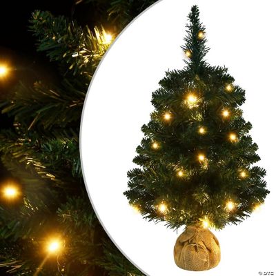 VidaXL 2' Green Artificial Christmas Tree with LED Lights & Stand ...