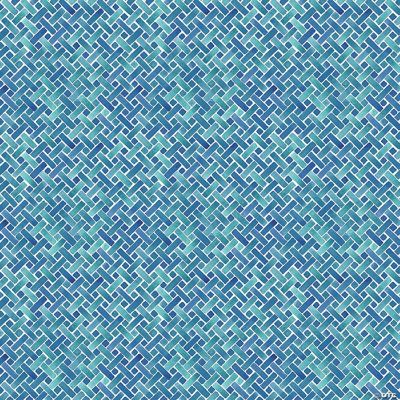 Victoria Geometric Blue Floral Cotton Fabric by In the Beginning by the ...