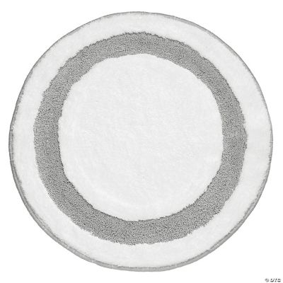 mDesign Soft Microfiber Accent Rug, Non-Slip Spa Mat/Runner - White ...