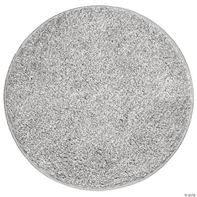 mDesign Microfiber Accent Rug Mat/Runner, 24" Diameter - Heather Gray