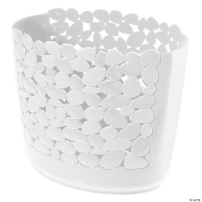 mDesign Plastic Slim Oval Wastebasket, Trash Can, Pebble Stones Design ...
