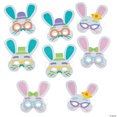 7" x 8" Bulk Easter Bunny Foam Mask Craft Kit - Makes 48