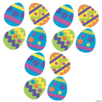 4" x 3" Bright Color Easter Egg Magnet Foam Craft Kit - Makes 96 ...