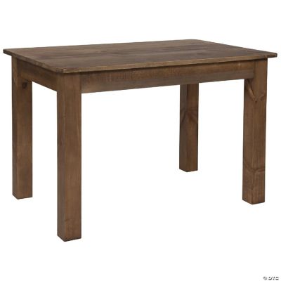 Merrick Lane Jessamine 46" x 30" Rectangular Antique Rustic Solid Pine Farm Dining Table ...