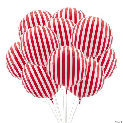 Bulk 24 Pc. Red Striped 18" Mylar Balloons | Oriental Trading
