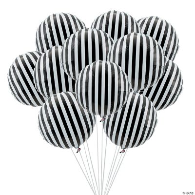 Bulk 24 Pc. Black Striped 18" Mylar Balloons