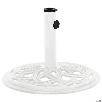vidaXL Cast Iron White Umbrella Base | Oriental Trading