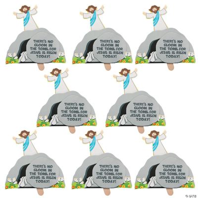 8" Bulk 48 Pc. Religious Easter Jesus is Risen Pop-Up Foam Craft Kits ...