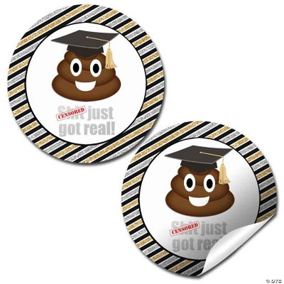 AmandaCreation Poop Emoji Grad Envelope Seal 40pcs. | Oriental Trading