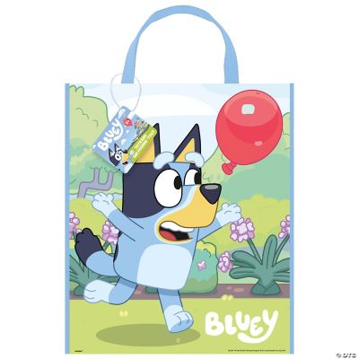 11" x 13" Medium Bluey & Red Balloon Plastic Tote Bag | Oriental Trading