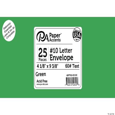 Envelope #10 Letter 25pc Green | Oriental Trading