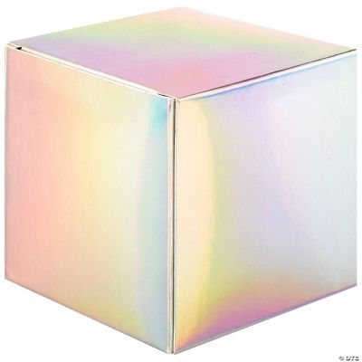 Koyal Wholesale Iridescent Party Favor Boxes, 3 x 3 x 3 inch, 50 Pack, Holographic Foil Treat ...