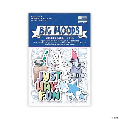 Big Moods Girl Power Aesthetic Sticker Pack 5pc | Oriental Trading
