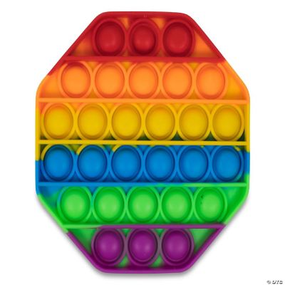 Pop Fidget Toy Silicone Bubble Popping Game Rainbow Octagon | Oriental ...