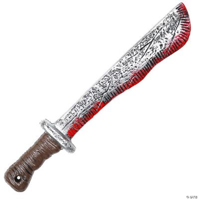 Skeleteen Bloody Machete Costume Prop - Fake Realistic Bleeding Knife ...