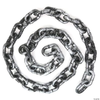 Skeleteen Plastic Link Chain Prop - Black and Silver Removable Large ...