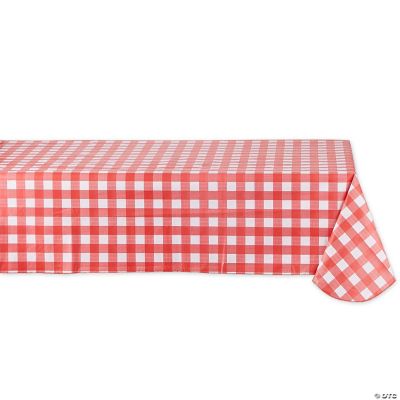 Red Check Vinyl Tablecloth 60X84