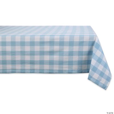 52" X 52" Light Blue Buffalo Check Tablecloth