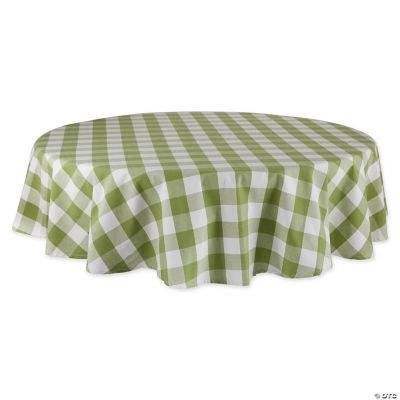 Antique Green Buffalo Check Tablecloth 70 Round | Oriental Trading