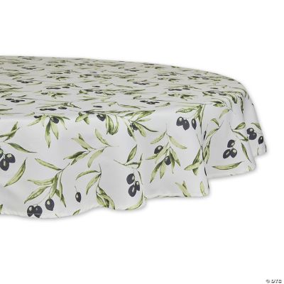 Olives Print Outdoor Tablecloth, 60 Round | Oriental Trading