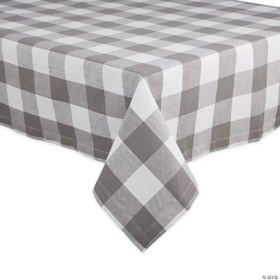 Gray & White Buffalo Check Tablecloth 60X84 | Oriental Trading