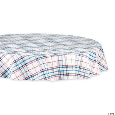 Lighthouse Plaid Tablecloth 70 Round | Oriental Trading