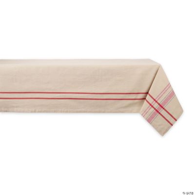 Red French Stripe Tablecloth 60X104