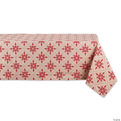 Scandinavian Snowflakes Printed Tablecloth 60X84"