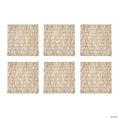 Taupe Woven Paper Square Placemat (Set Of 6) | Oriental Trading