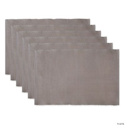 Gray Ribbed Placemat (Set Of 6) | Oriental Trading