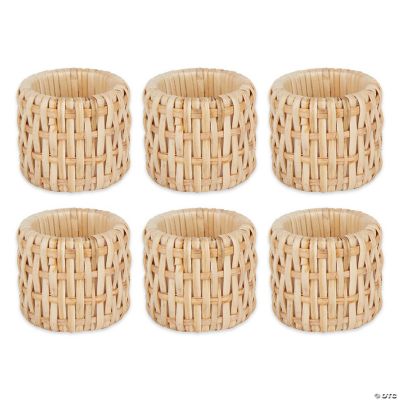 Rattan Napkin Ring (Set Of 6) | Oriental Trading