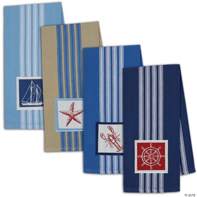 Maritime Collection Kitchen, 18X28", Stripes, 4 Piece