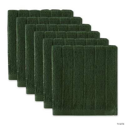 Solid Hunter Green Windowpane Terry Dishcloth (Set Of 6)