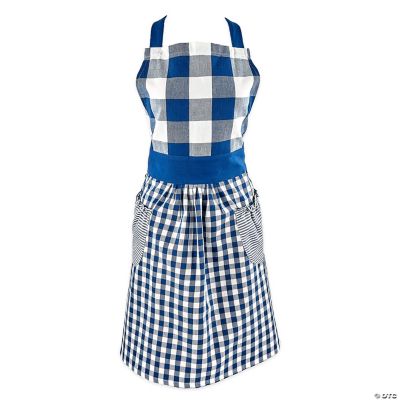 Navy/Off White Gingham Apron | Oriental Trading