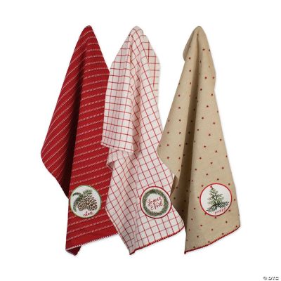 Assorted Noel Embellished Dishtowel (Set Of 3) | Oriental Trading