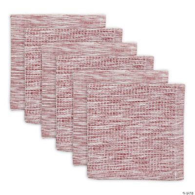 Assorted Barn Red And Off-White Recycled Cotton Dishcloth (Set Of 6)