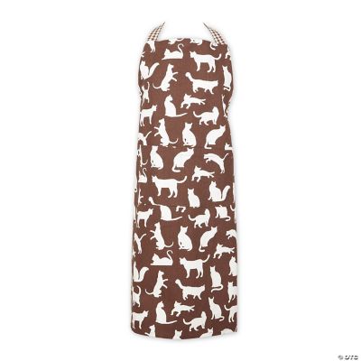 Brown Cat Print Chef Apron