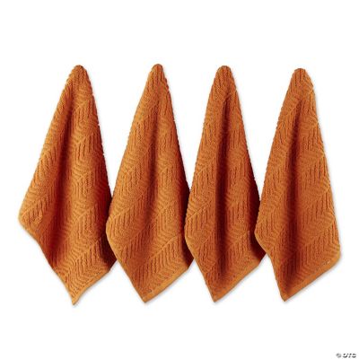 Pumpkin Spice Chevron Luxury Barmop (Set Of 4) | Oriental Trading