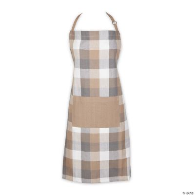 Stone Tri Color Check Chef Apron