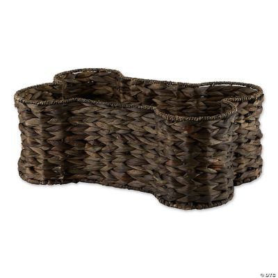 Bone Dry Gray Wash Hyacinth Bone Pet Basket Medium 21X13X8