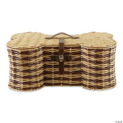 Stripe Bone Shape Toy Basket Small 17.5X11X7.5