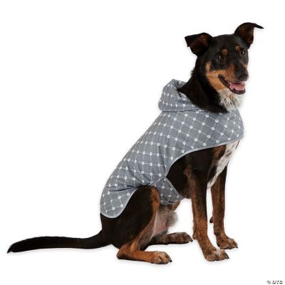 Gray Printed Trellis Paw Medium Pet Robe