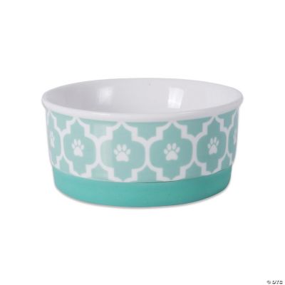 Pet Bowl Lattice Aqua Small 4.25X2 | Oriental Trading