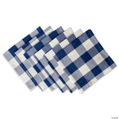 Navy Buffalo Check Napkin (Set Of 6) | Oriental Trading