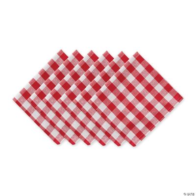 Red-White Check Napkin (Set Of 6)