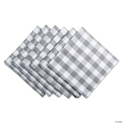 Gray-White Checkers Napkin (Set Of 6) | Oriental Trading