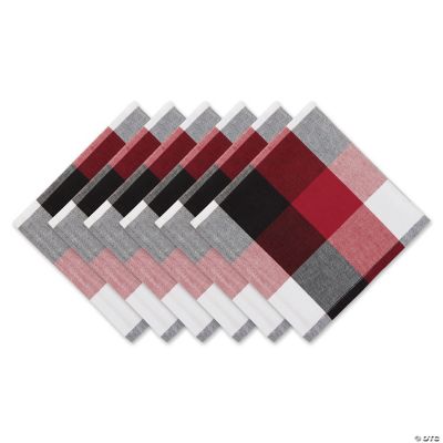 Cardinal Red Tri Color Check Napkin (Set Of 6) | Oriental Trading