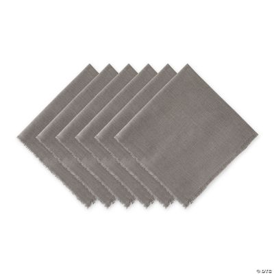 Solid Gray Heavyweight Fringed Napkin (Set Of 6) | Oriental Trading